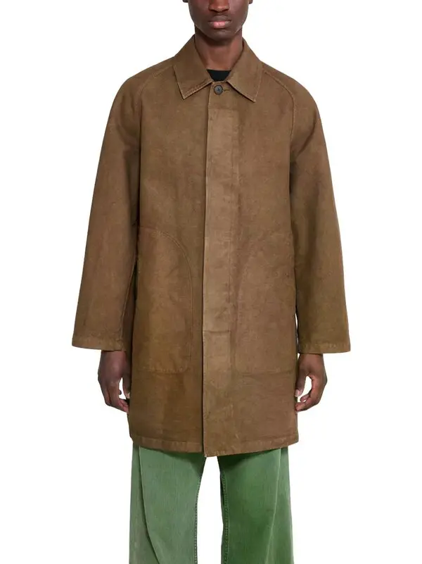 Auralee Garment-dyed Heavy Twill Coat - Brown