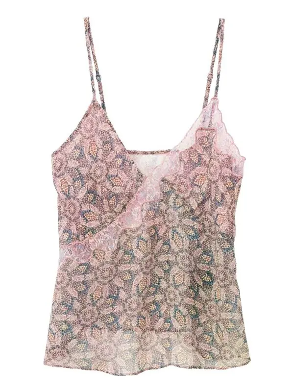 Ba&sh Tizy Lace-trimmed Floral Print Camisole Top - Pink
