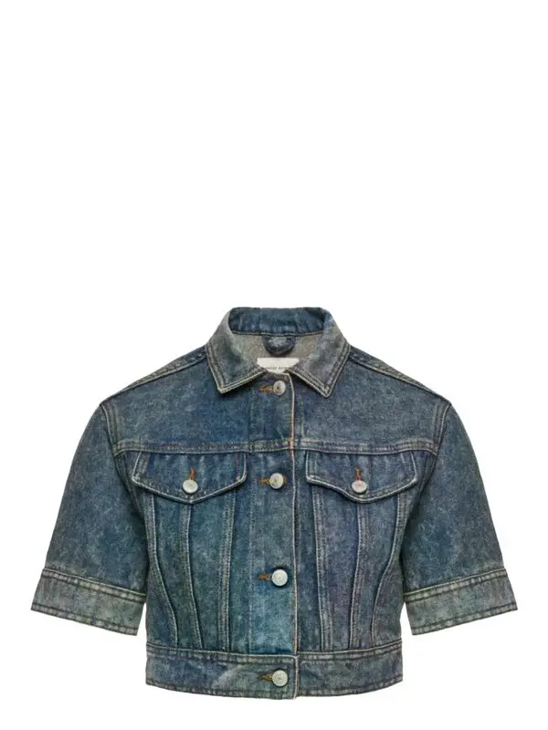 Magda Butrym Cropped Short-sleeve Denim Jacket - Blue