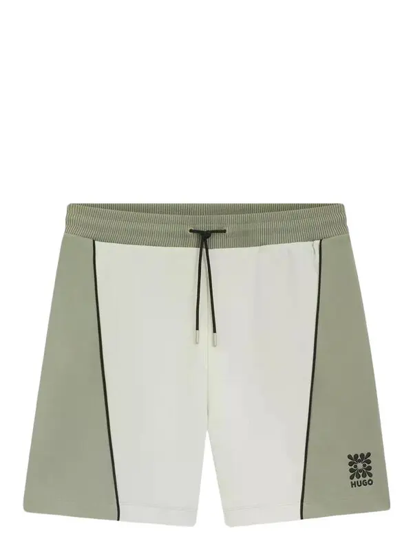 Hugo Panelled Logo-print Track Shorts - Neutrals