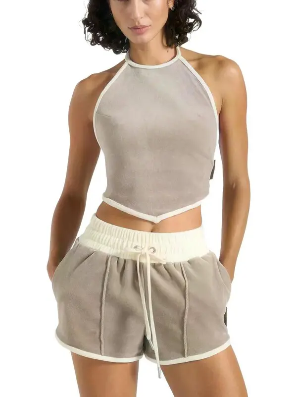 Manière De Voir Asymmetrical Halter Neck Sleeveless Top - Neutrals