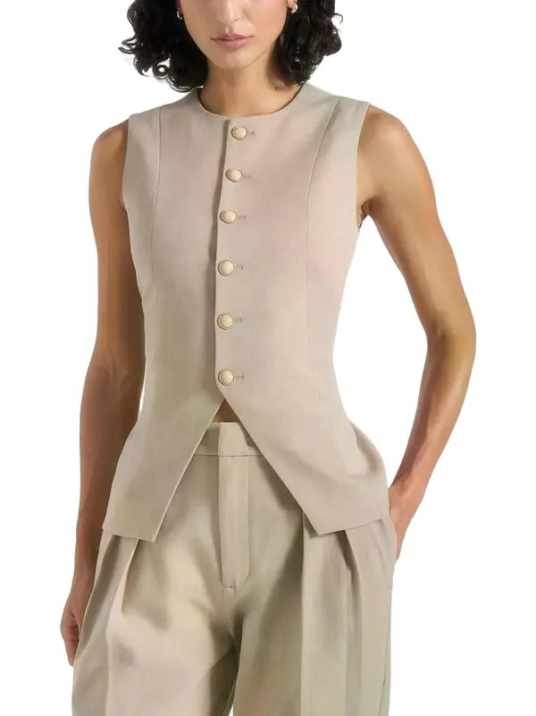 Manière De Voir Maniere De Voir Maisie Buttoned Vest - Neutrals