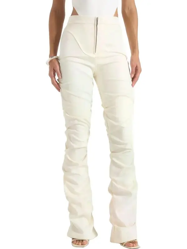 Manière De Voir Ruched Detail Trousers - Neutrals