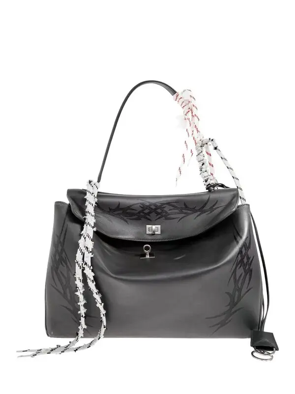 Balenciaga Rodeo Leather Tote Bag - Black