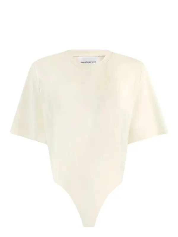 Manière De Voir Maniere De Voir Wide Shoulder Bodysuit T-shirt - Neutrals