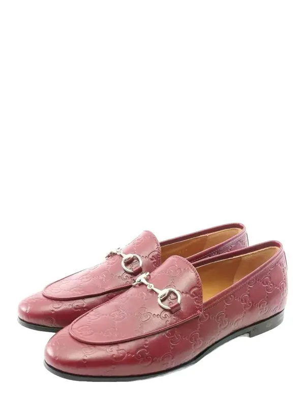 Gucci Bordeaux Leather Horsebit Loafers - Red