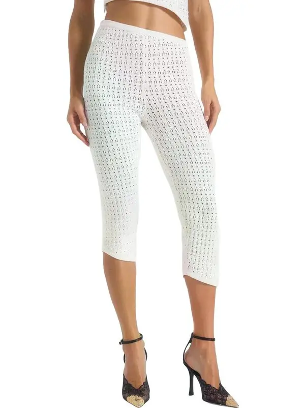 Manière De Voir Aimee Pointelle Asymmetric Leggings - White