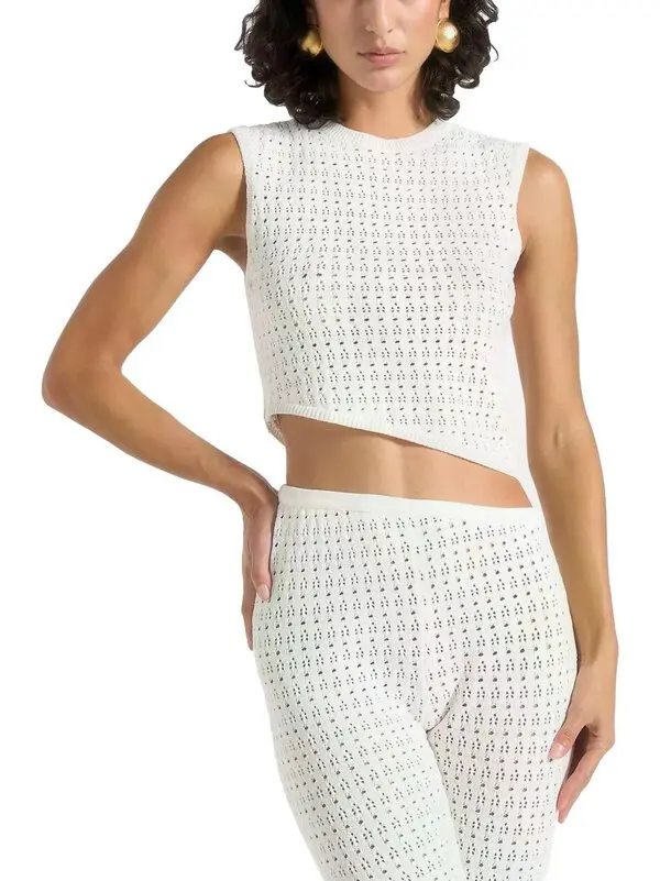 Manière De Voir Eugenie Pointelle Asymmetric Top - White