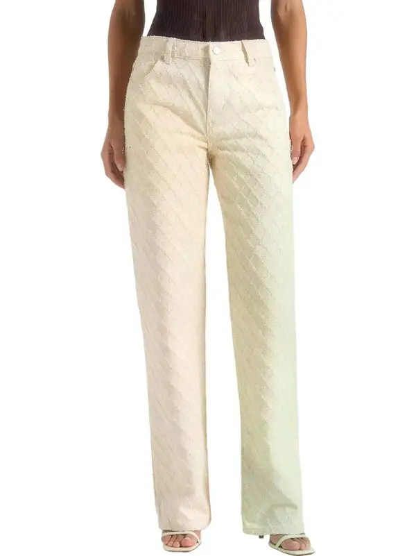 Manière De Voir Elyssa Diamond-stitch Jeans - Neutrals