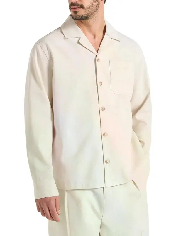 Manière De Voir Constant Revere-collar Long-sleeve Shirt - Neutrals