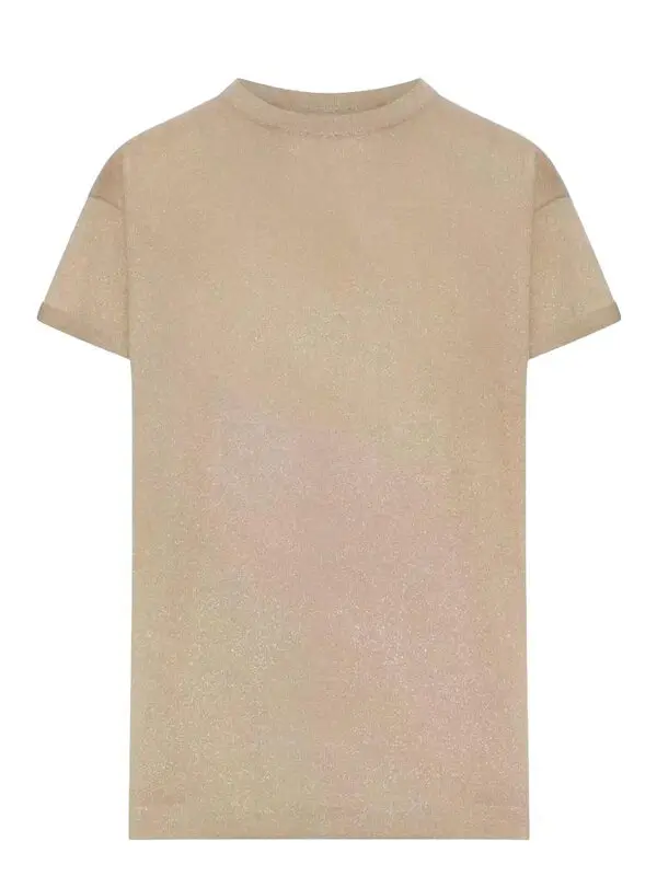 Brunello Cucinelli Lurex-knit Drop-shoulder T-shirt - Neutrals