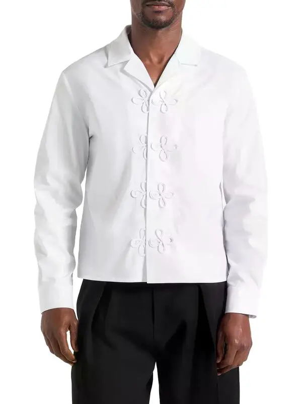 Manière De Voir Valen Appliqué-detail Long-sleeve Shirt - White