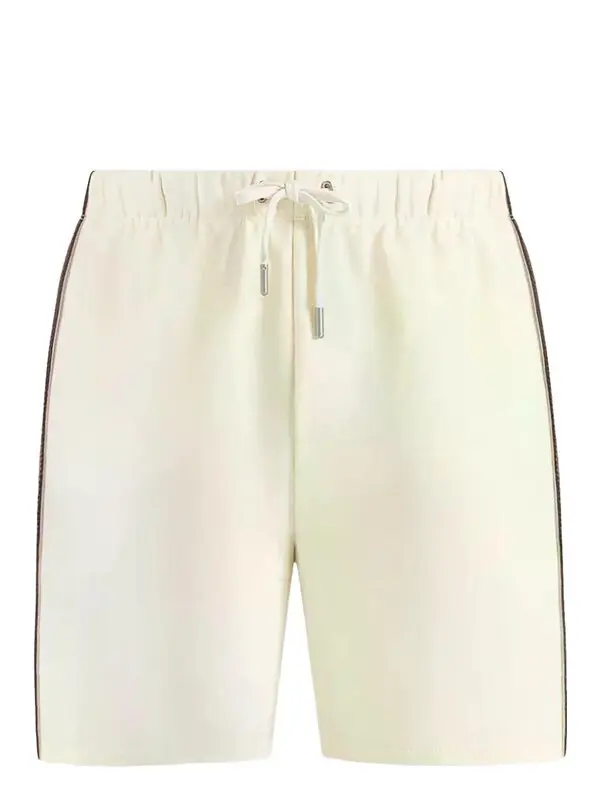 Manière De Voir Taylor In Cream Taped Cotton Shorts - Neutrals