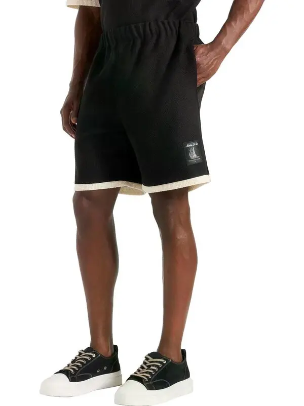 Manière De Voir Reuben Crochet-knit Shorts - Black