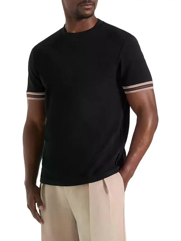 Manière De Voir Layton Taped-sleeve T-shirt - Black