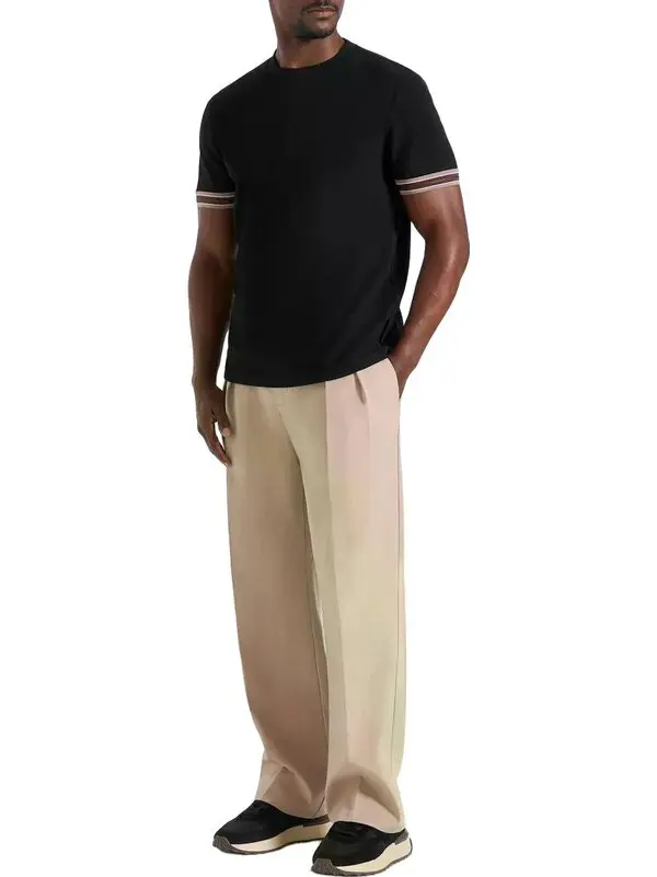 Manière De Voir Layton In Taped Cotton T-shirt - Black