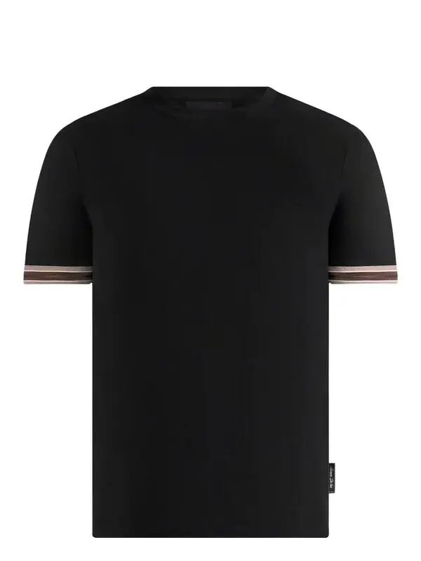 Manière De Voir Layton In Taped Cotton T-shirt - Black