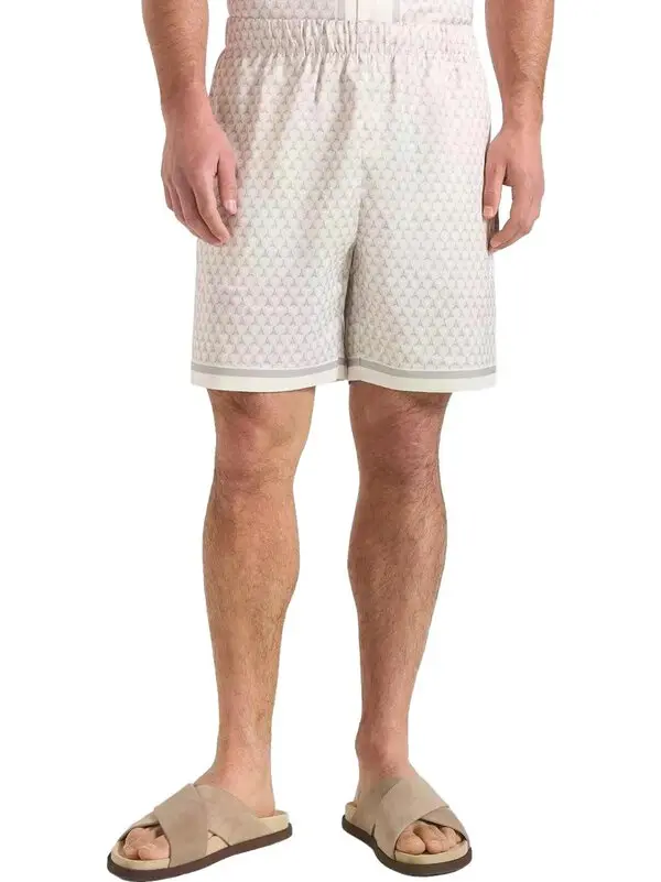 Manière De Voir Maniera De Voir Eiffel Monogram Satin Shorts - Neutrals