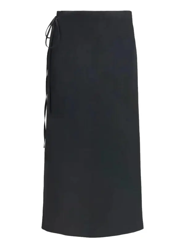 Calvin Klein Hallie Wrap-style Straight Midi Skirt - Black
