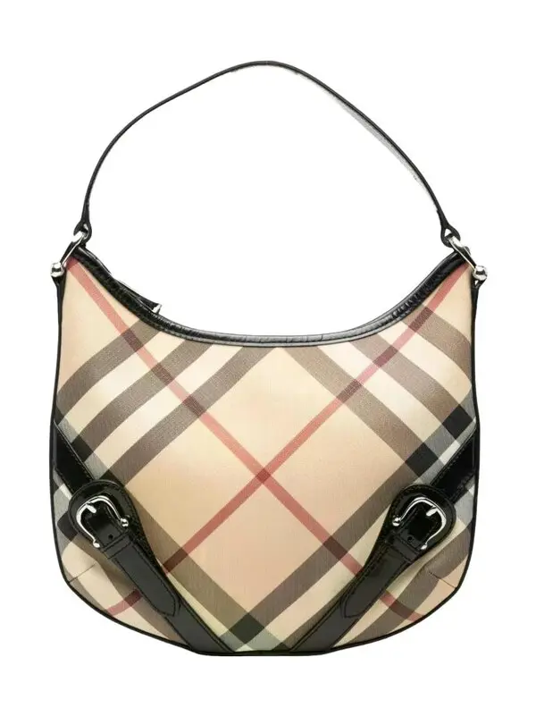 Burberry Supernova Check Coated Canvas Larkin Hobo Bag - Neutrals