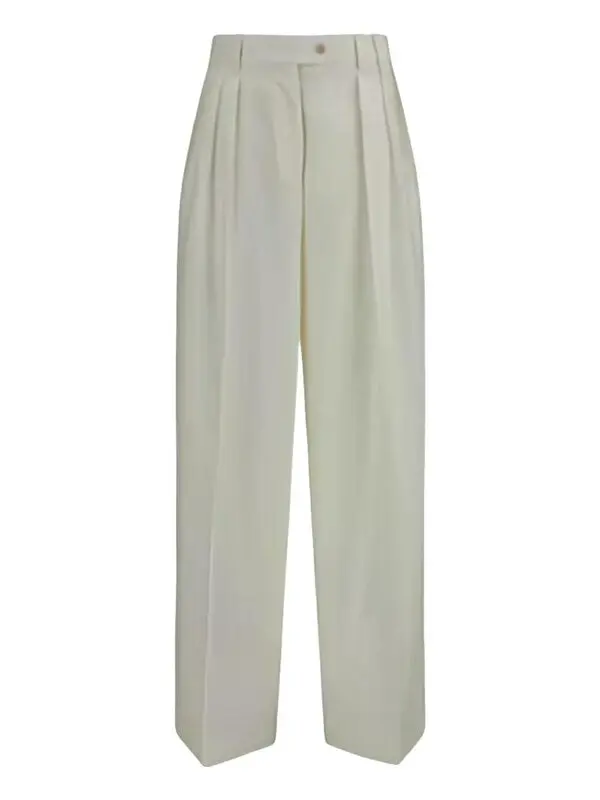 Calvin Klein Alexandra Pleated Tailored Trousers - Neutrals