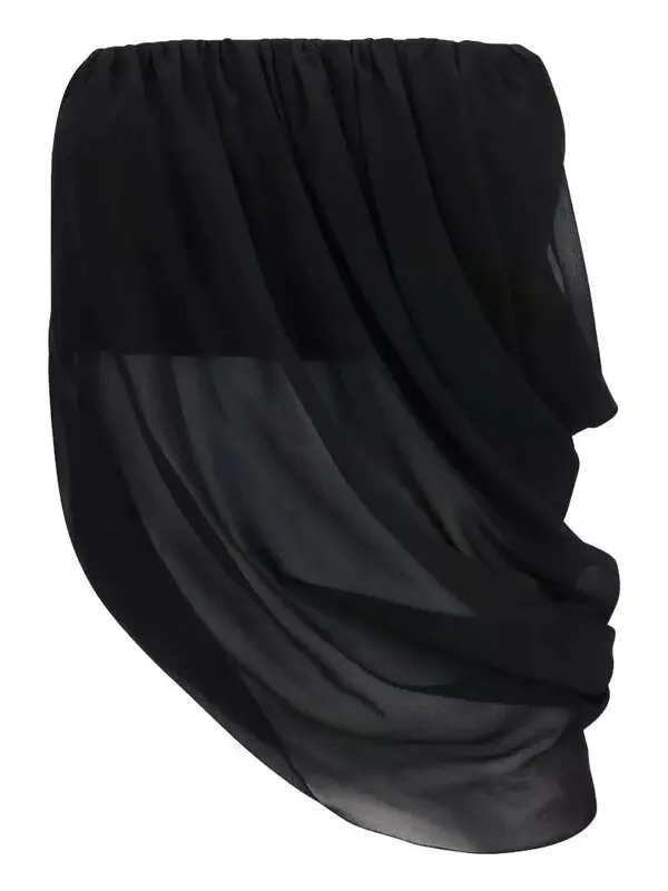 FRANCESCO MURANO Draped Strapless Blouse - Black