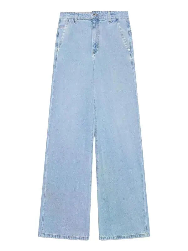 Gcds Stone-washed Wide-leg Jeans - Blue