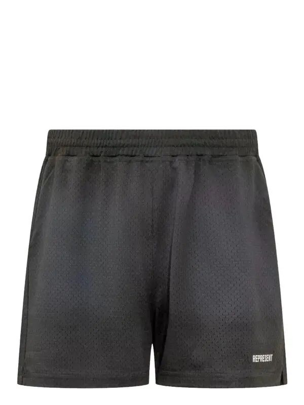 REPRESENT Mesh Logo-print Track Shorts - Grey