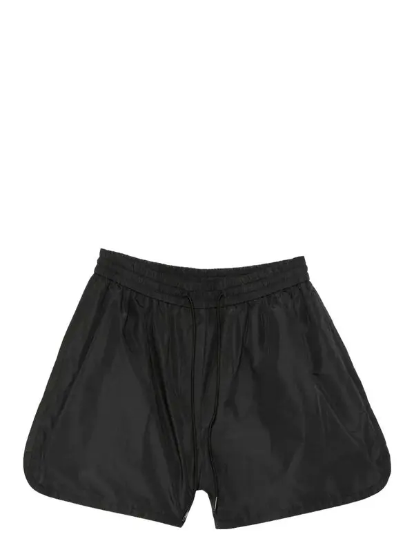 JUUN.J Drawstring Waist Curved Hem Shorts - Black