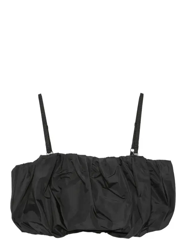 JUUN.J Gathered Cropped Top - Black