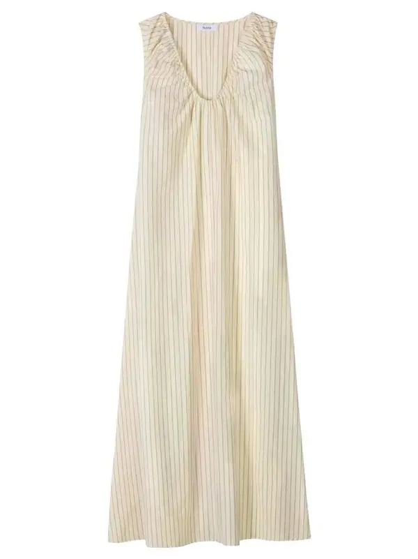 Stylein Stripe Pattern Ruched Dress - Neutrals