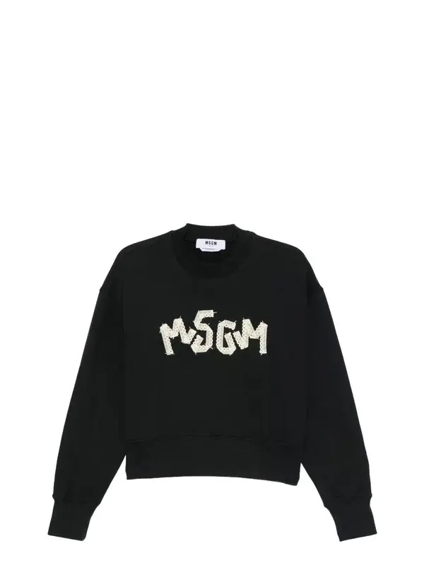 MSGM Lace Logo Sweatshirt - Black