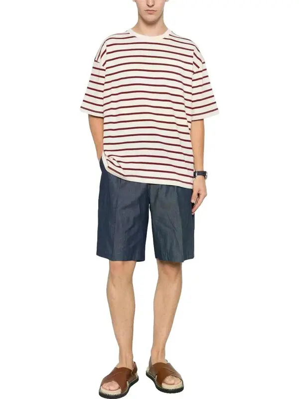 HEVO Pleated Drawstring Shorts - Blue