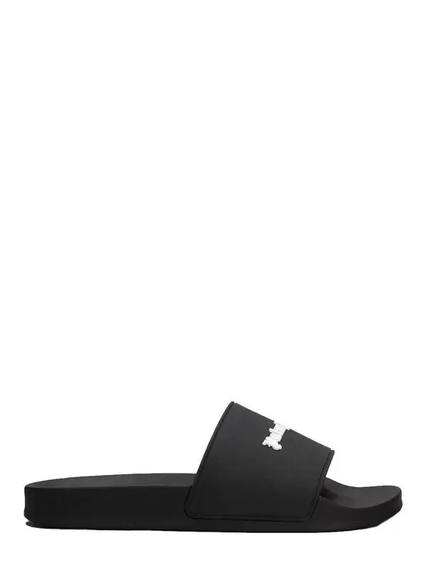 Palm Angels Logo Print Slides - Black