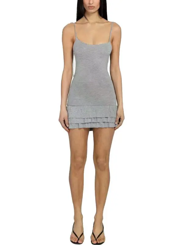 Gimaguas Jersey Ruffled Mini Dress - Grey