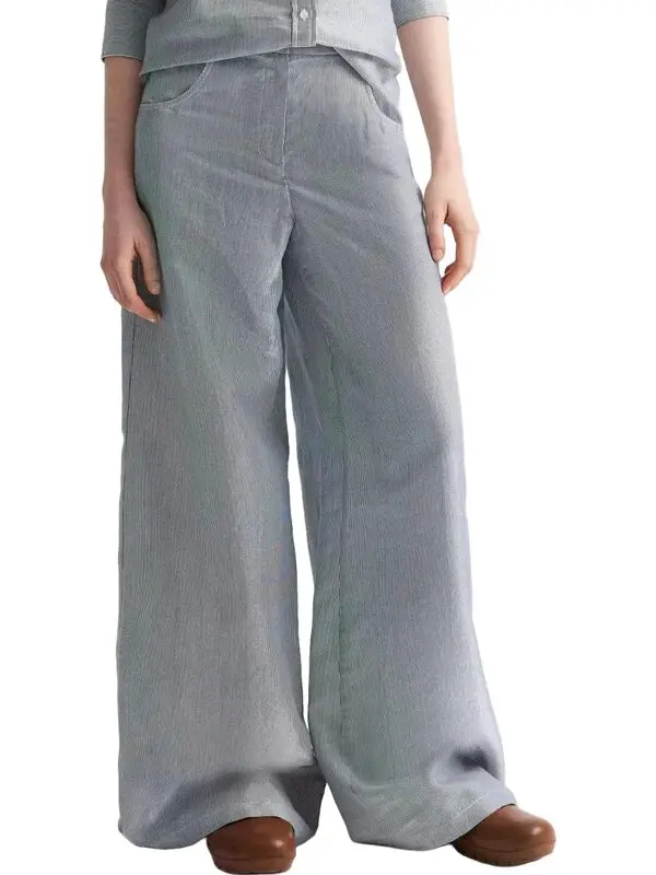 TWP Dillon High-waisted Wide-leg Trousers - Blue