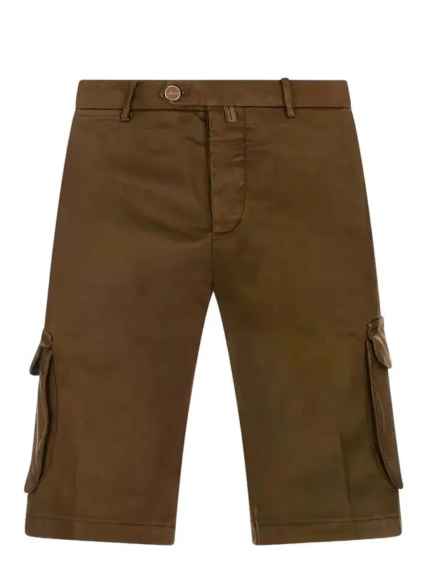 Kiton Logo Patch Knee-length Cargo Shorts - Brown