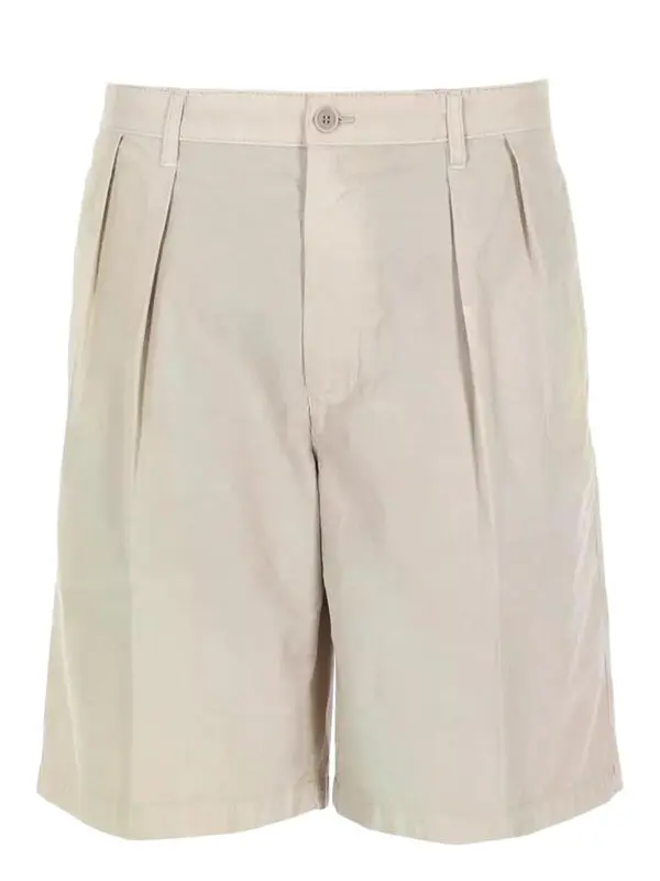 Aspesi Pleated Cotton Shorts - Neutrals