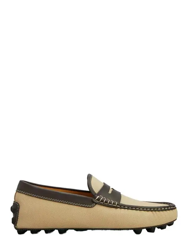 TOD'S Gommino Canvas Loafers - Neutrals