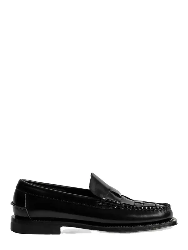 Hereu Nombela Woven Leather Loafers - Black