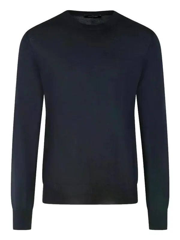 GRAN SASSO Crew Neck Fine Knit Sweater - Blue