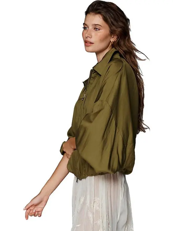 Anthropologie Oversized Bubble Jacket - Avocado