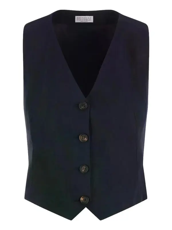 Brunello Cucinelli Waistcoat With Cut-out Detail - Blue