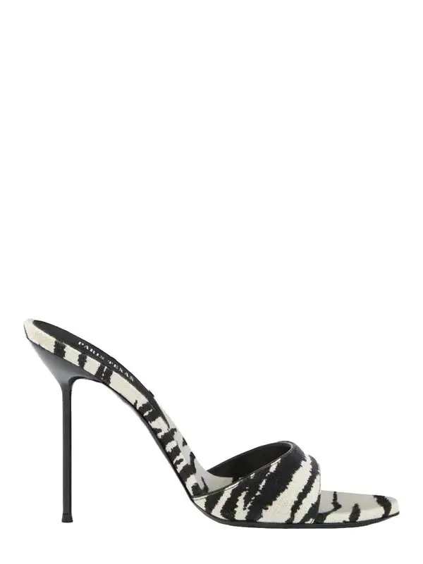 Paris Texas Lidia Zebra-print Stiletto Sandals - White