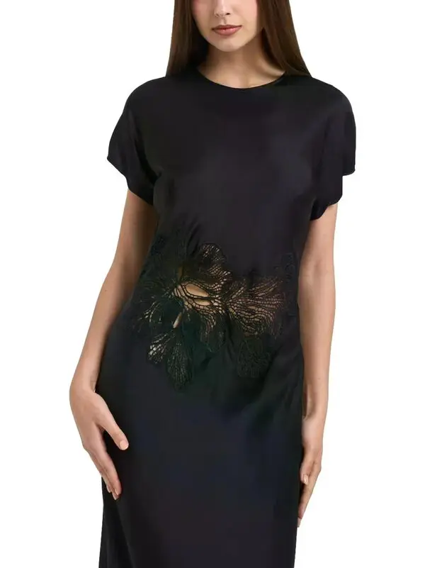 Patrizia Pepe Lace Detail Midi Dress - Black