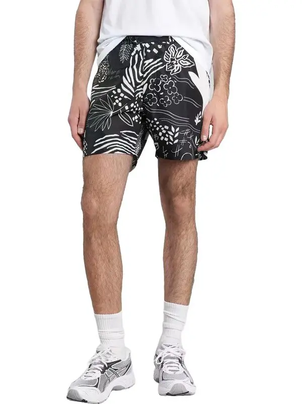 Aspesi Abstract Print Swim Shorts - Black