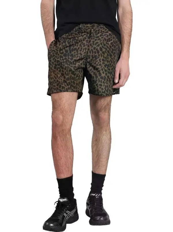 Aspesi Leopard Print Swim Shorts - Brown