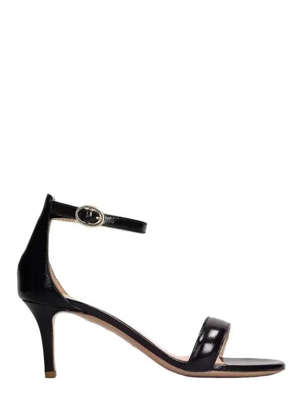 FABIO RUSCONI Patent Finish Ankle Strap Sandals - Black