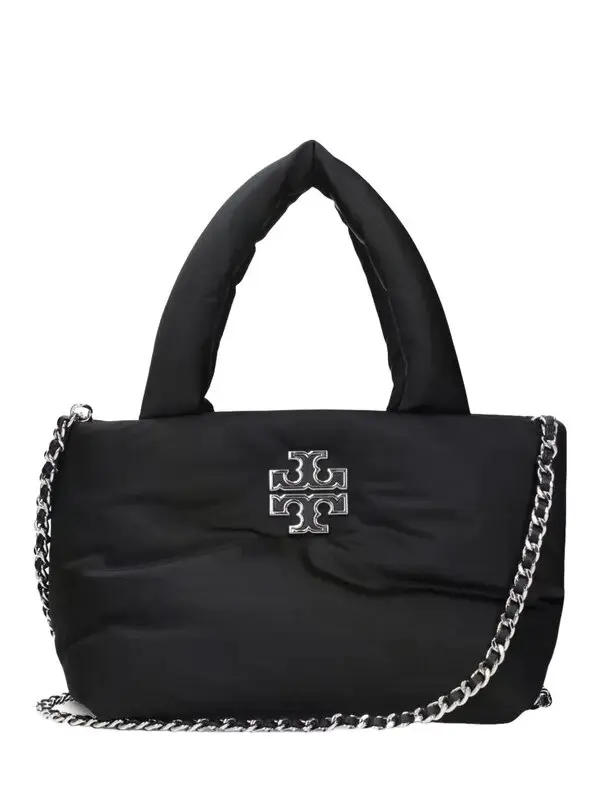 Tory Burch Logo Detail Chain Tote Bag - Black