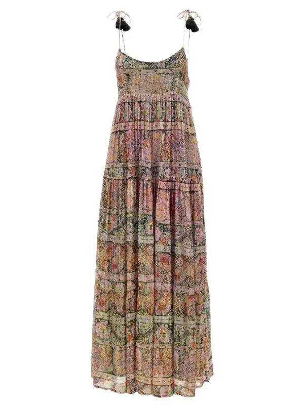 Rixo Kamilah Paisley-print Tiered Maxi Dress - Neutrals